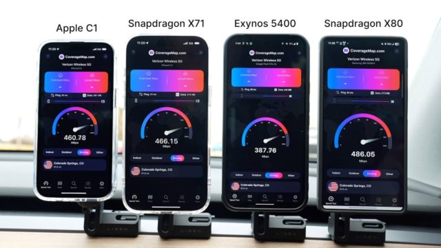 How fast is the Apple C1 modem compared to a Qualcomm modem? The ...