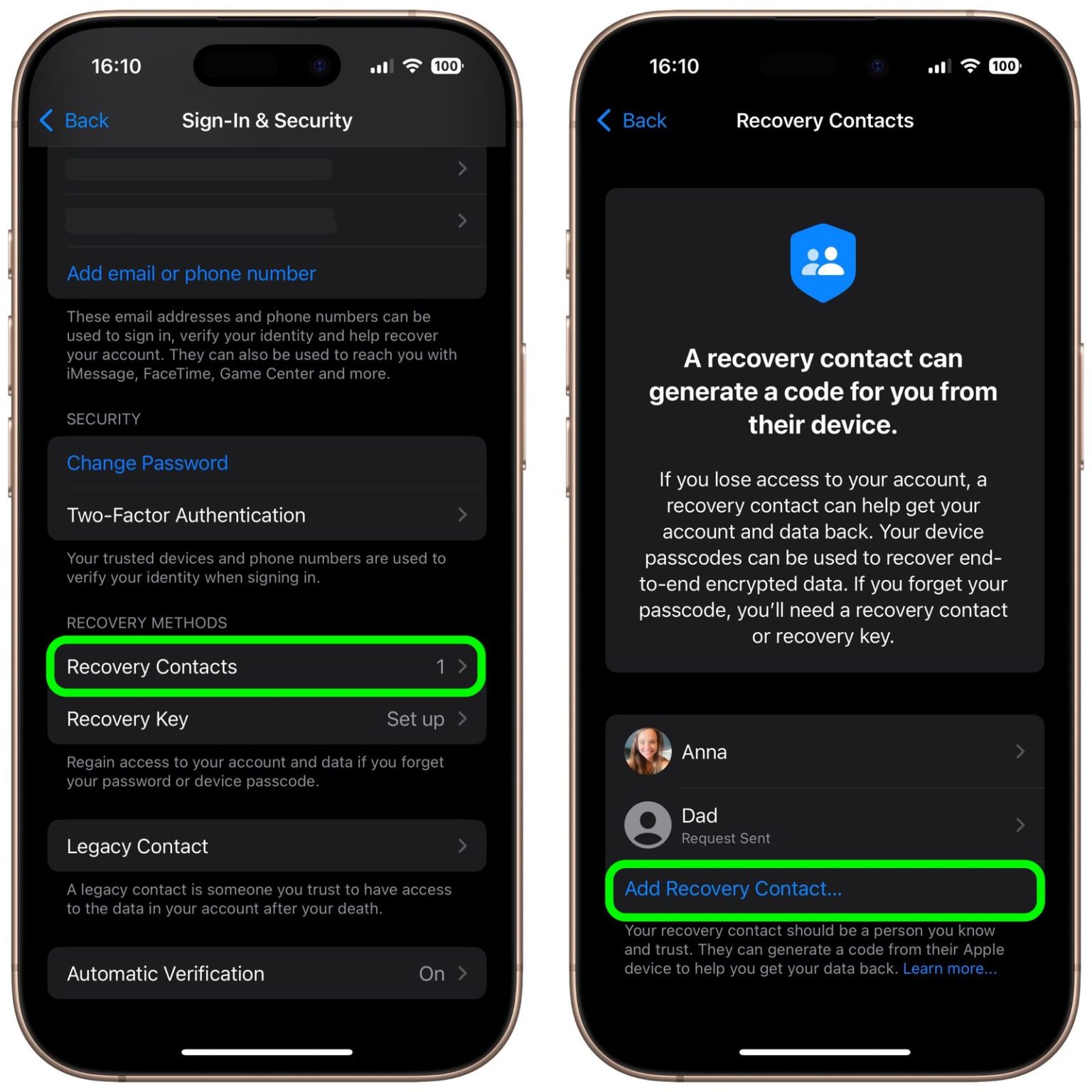 How to Set Up a Contact to Recover an Apple Account - iPhone Islam